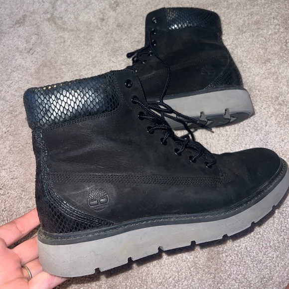 Timberland | Shoes | Timberland Black Snake Skinned Boots | Poshmark
